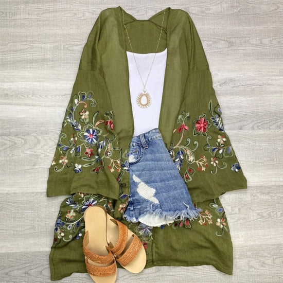 Long sleeve Embroidered Summer Cardigan – PRESTIGE