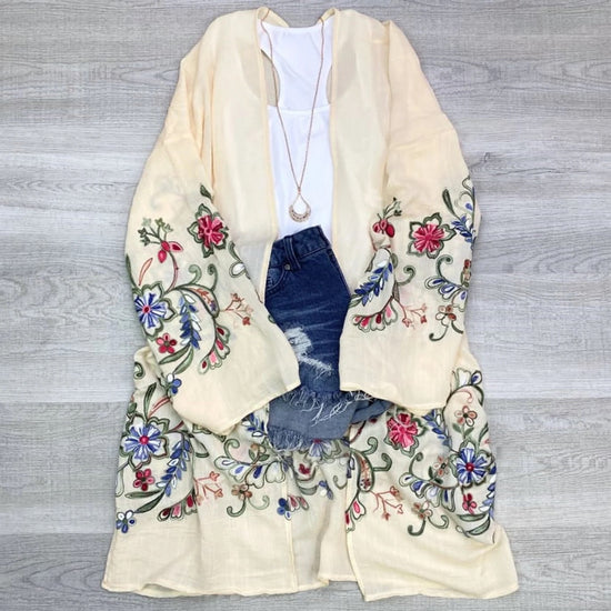 Long sleeve Embroidered Summer Cardigan – PRESTIGE